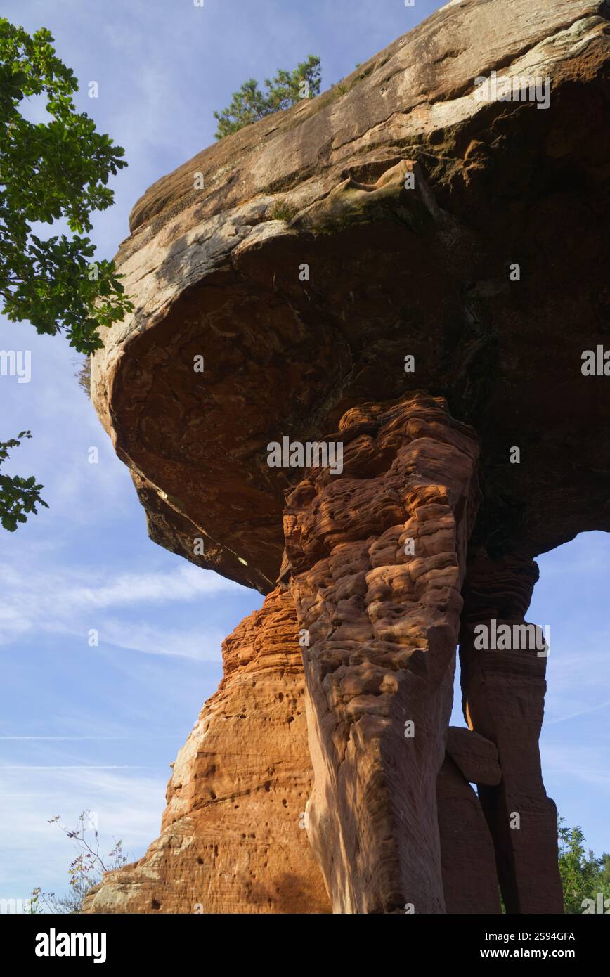 Devil's Table rock formation near Hinterweidenthal in the Palatinate ...
