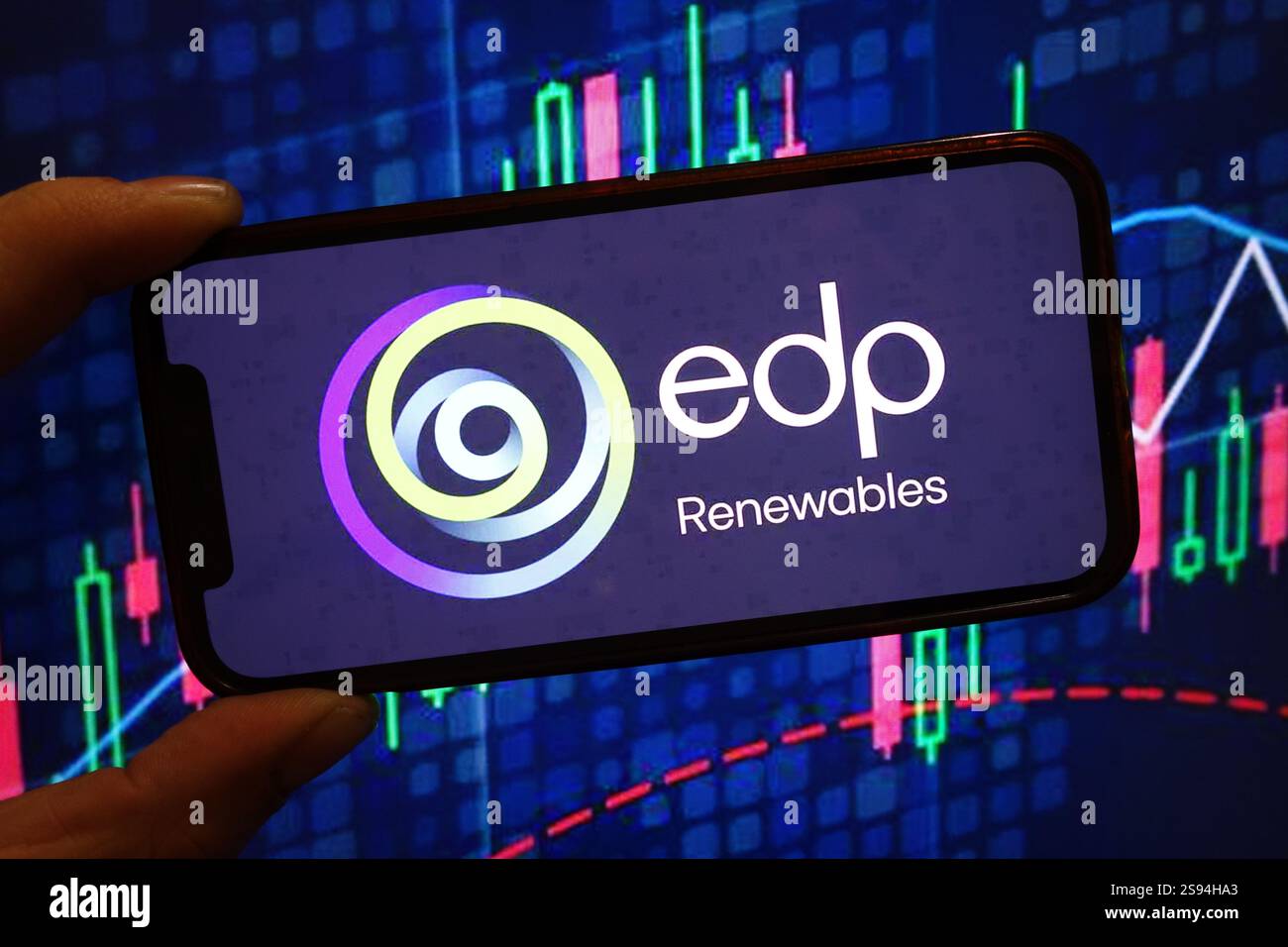 In this photo illustration, the EDP Renovaveis company logo is seen ...