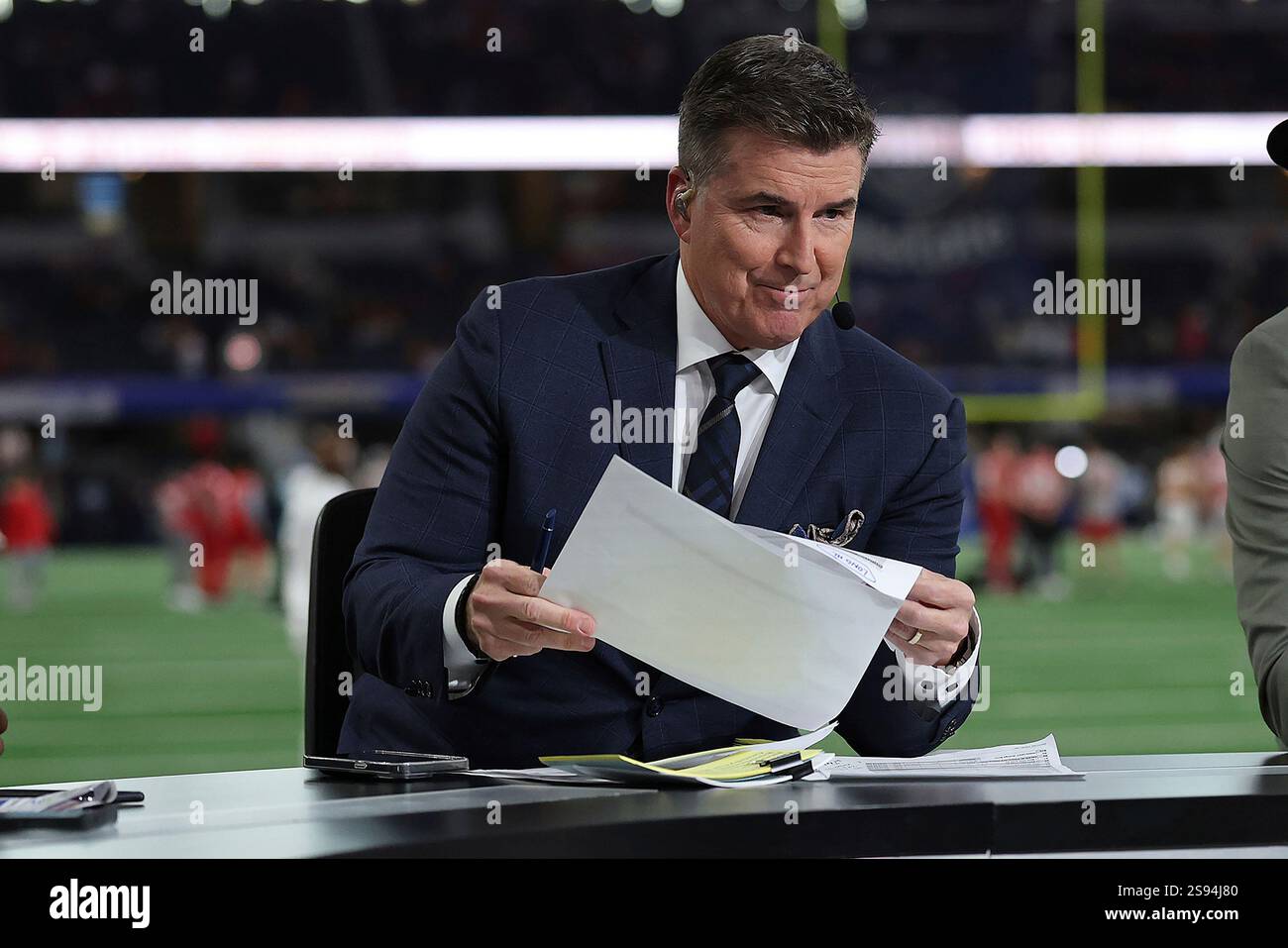 ESPN College GameDay host Rece Davis watches before the Cotton Bowl ...