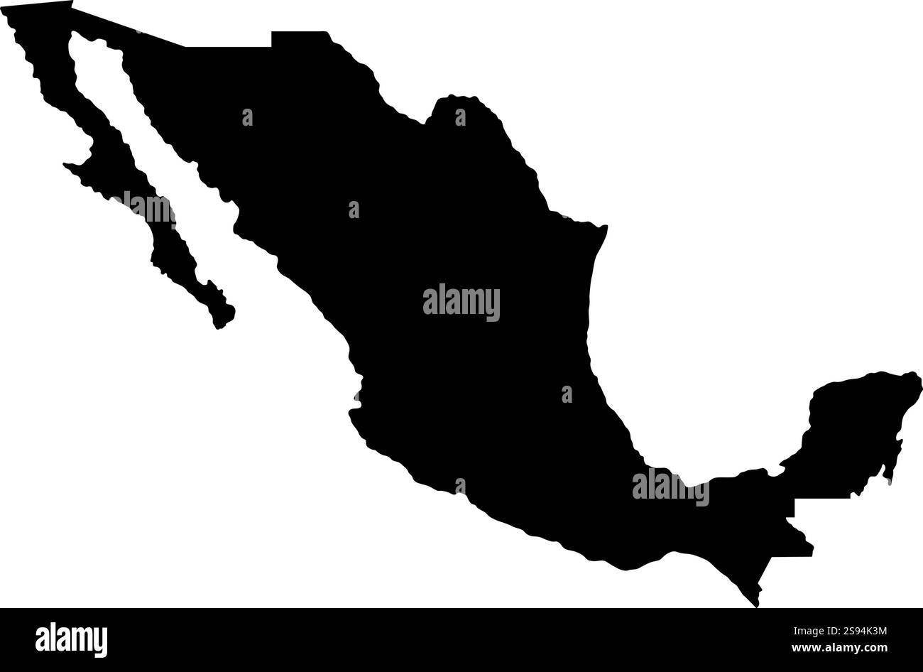 Mexico country vector black map silhouette graphic design Stock Vector ...