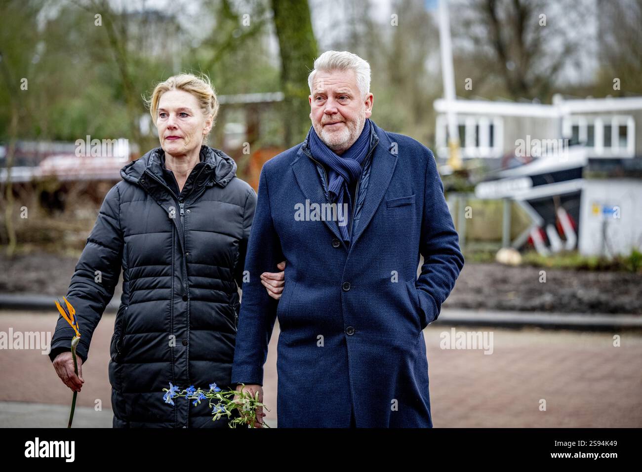 AMSTERDAM - arrives at Zorgvlied for the funeral of Manuele Kemp ...