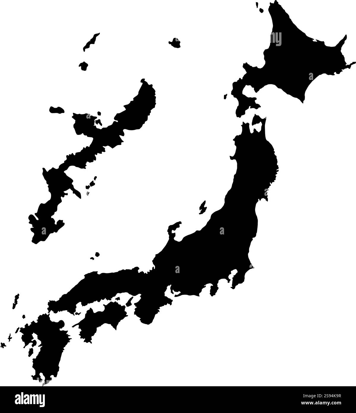 Japan country black isolated map illustration graphic design Stock ...
