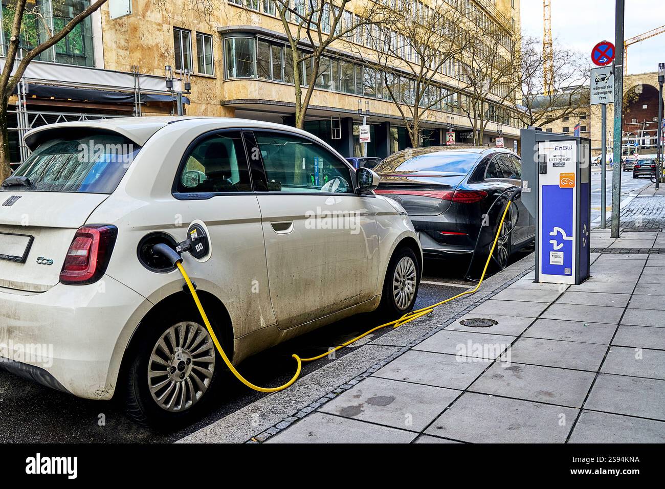 Stuttgart, Baden-Württemberg, Germany - January 23, 2025: Electric cars ...
