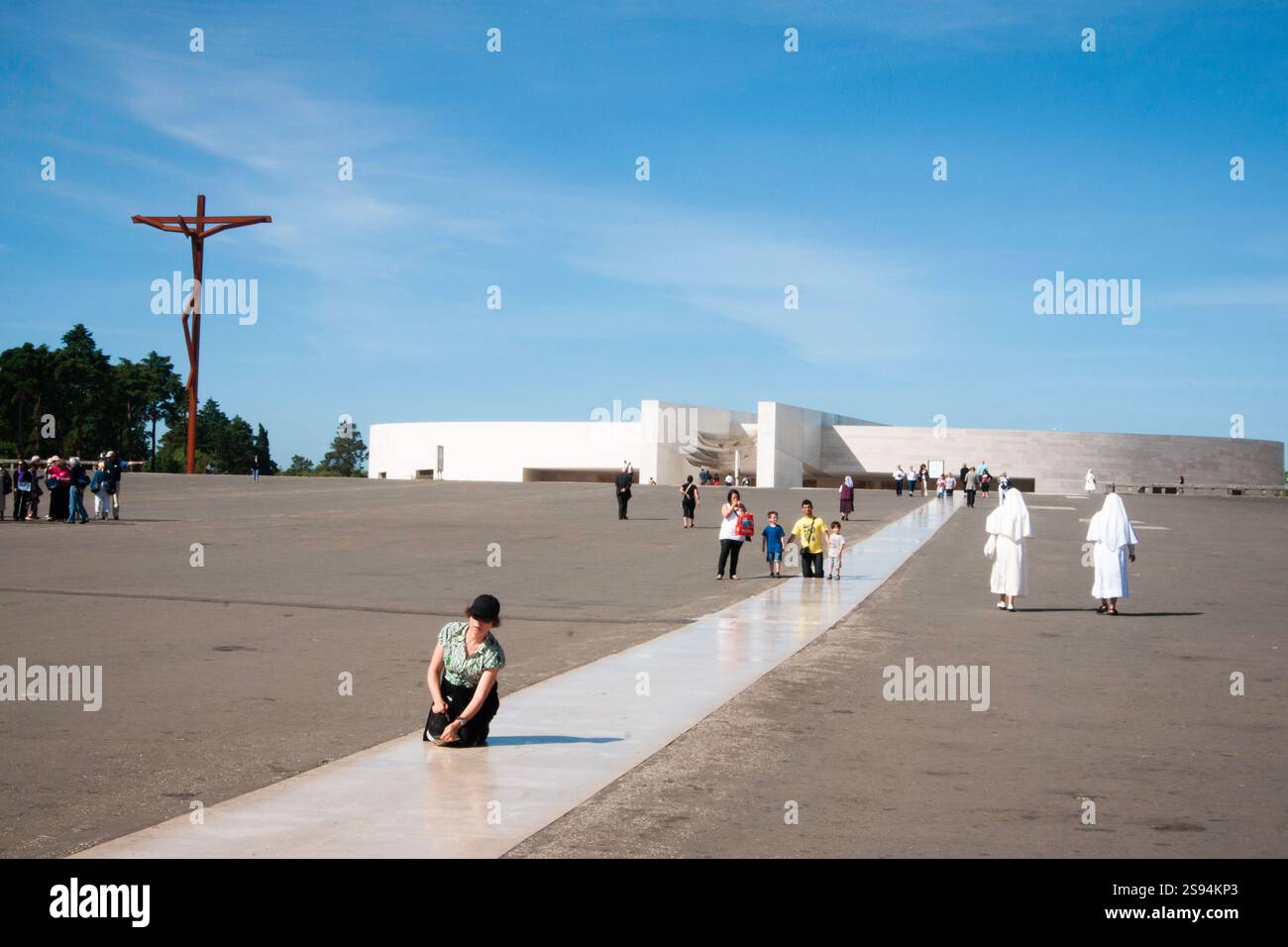Religious devotes make the pilgrimmage procession from Chapel of the ...
