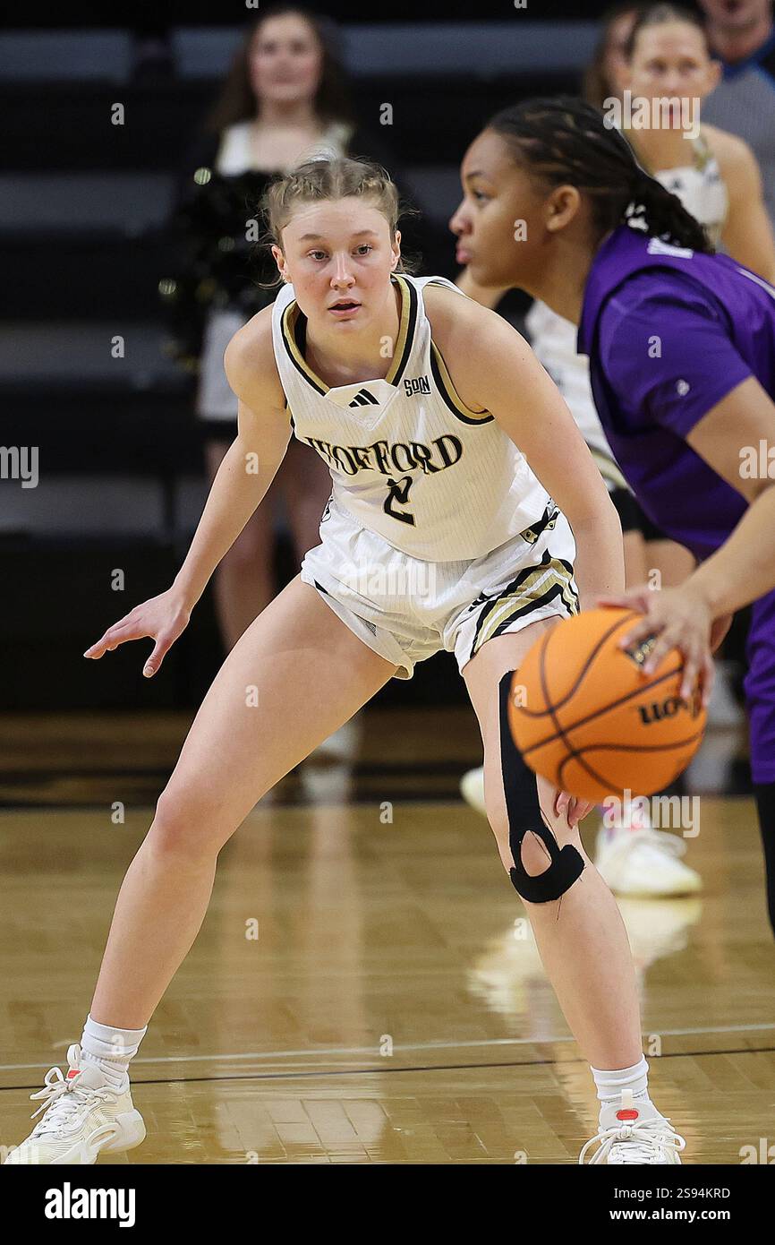 SPARTANBURG, SC - JANUARY 18: Wofford Terriers guard Maddie Heiss (2 ...
