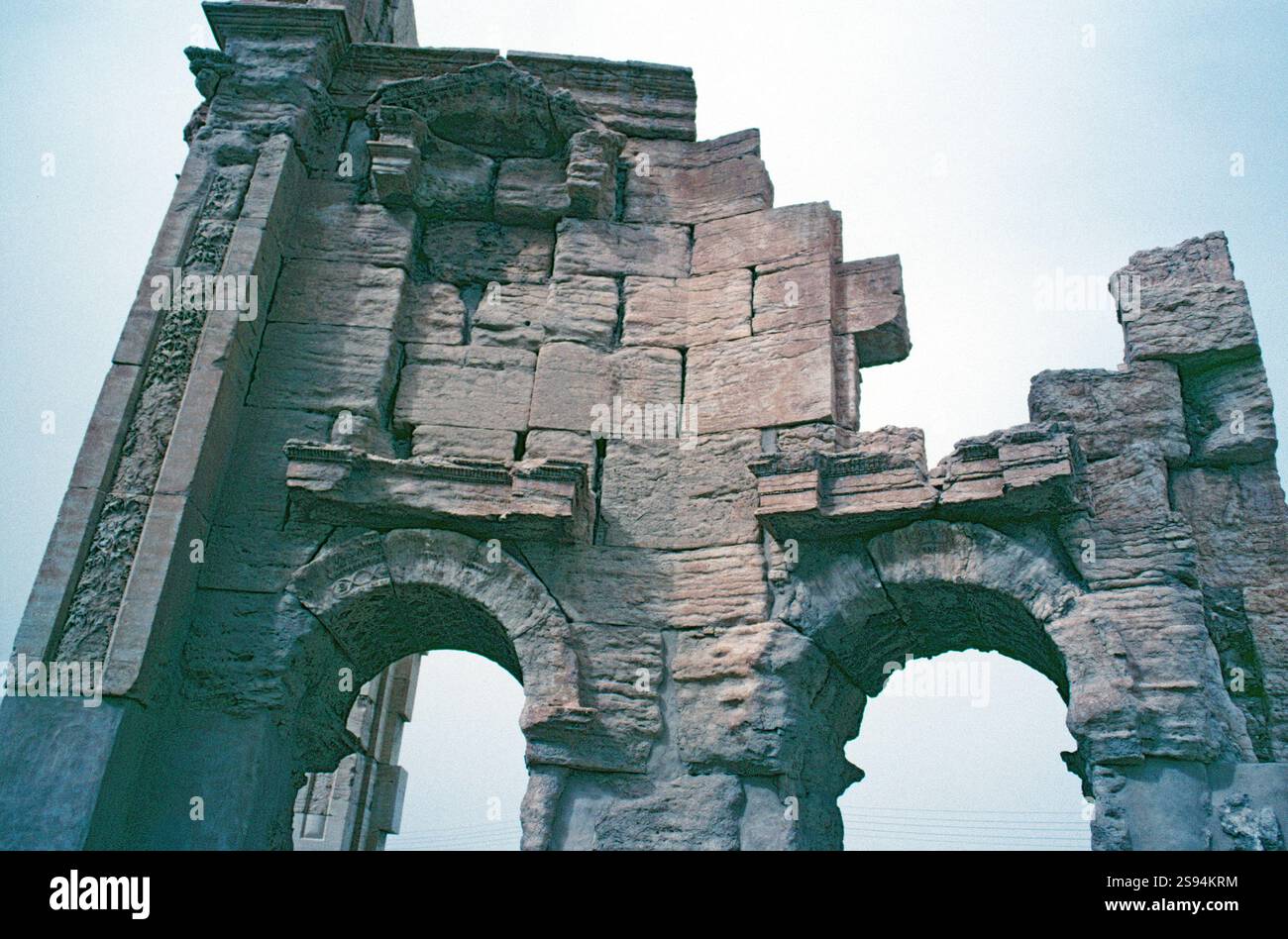 Detail, Arch of Triumph, monumental arch, Palmyra, Syria, May 1987 ...