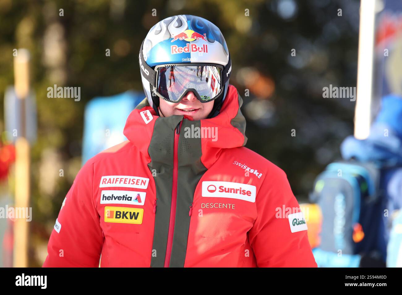 KITZBUEHEL, AUSTRIA - JANUARY 24: Franjo von Allmen of Switzerland during the Audi FIS Alpine ...