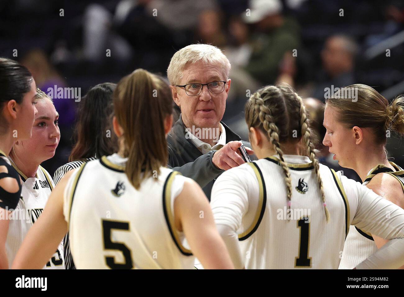SPARTANBURG, SC - JANUARY 18: Wofford Terriers head coach Jimmy Garrity ...