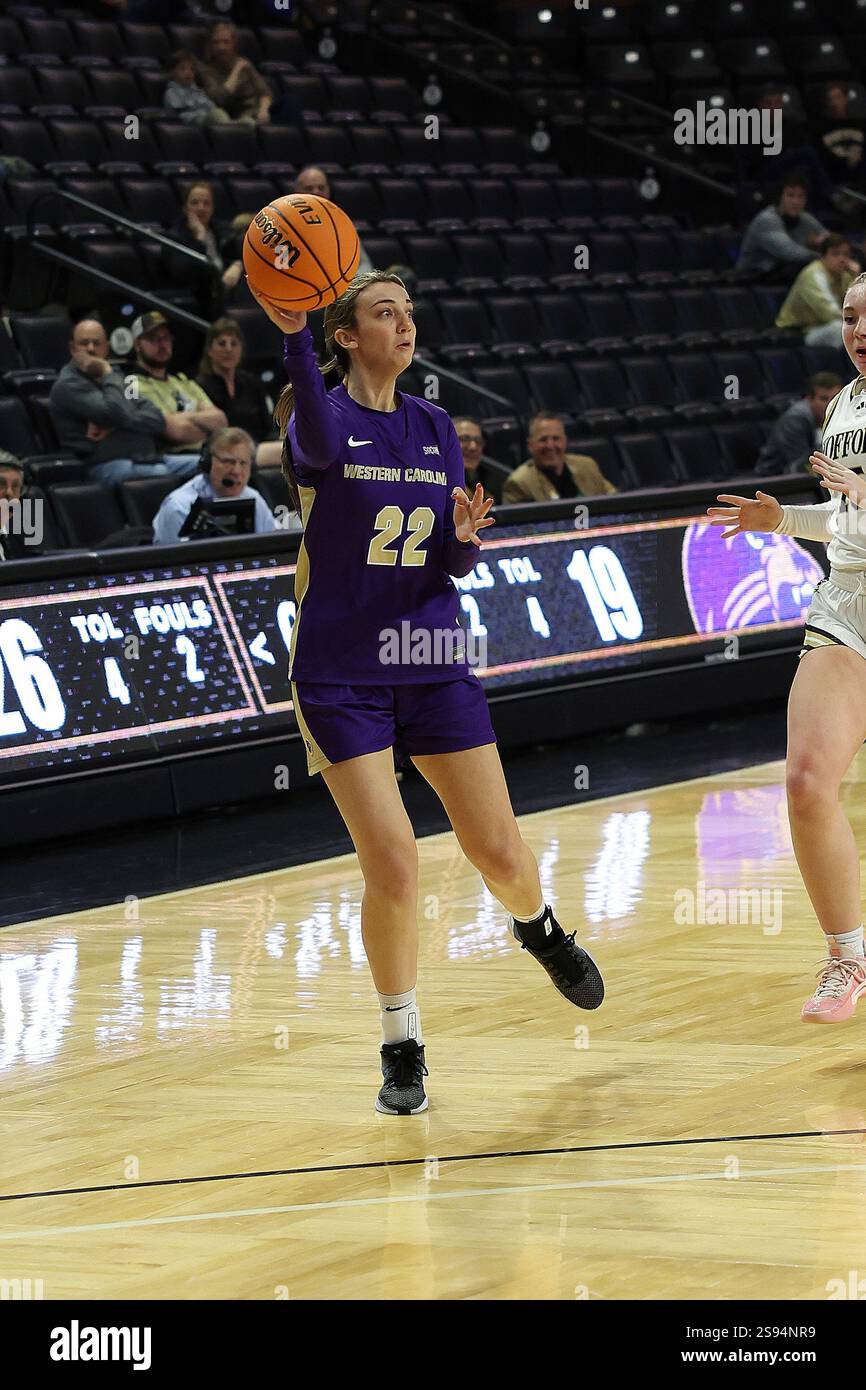 SPARTANBURG, SC - JANUARY 18: Western Carolina Catamounts guard Nicole ...