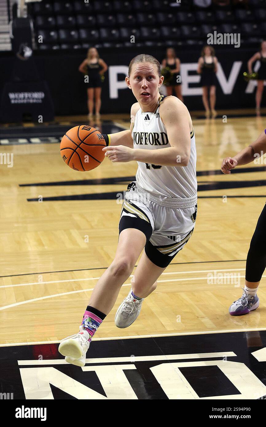 SPARTANBURG, SC - JANUARY 18: Wofford Terriers guard Libby Privett (10) during a women's college ...