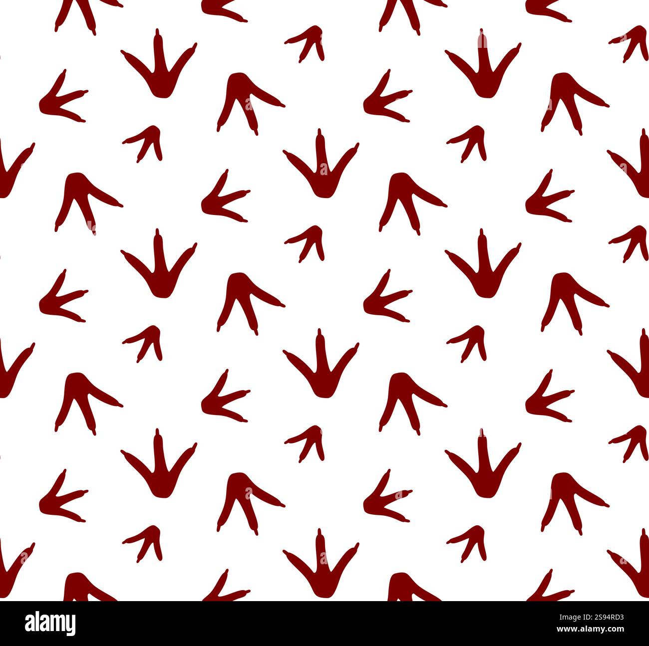 Seamless pattern. Paw footprints of crow, raven, magpie, sparrow, dove ...