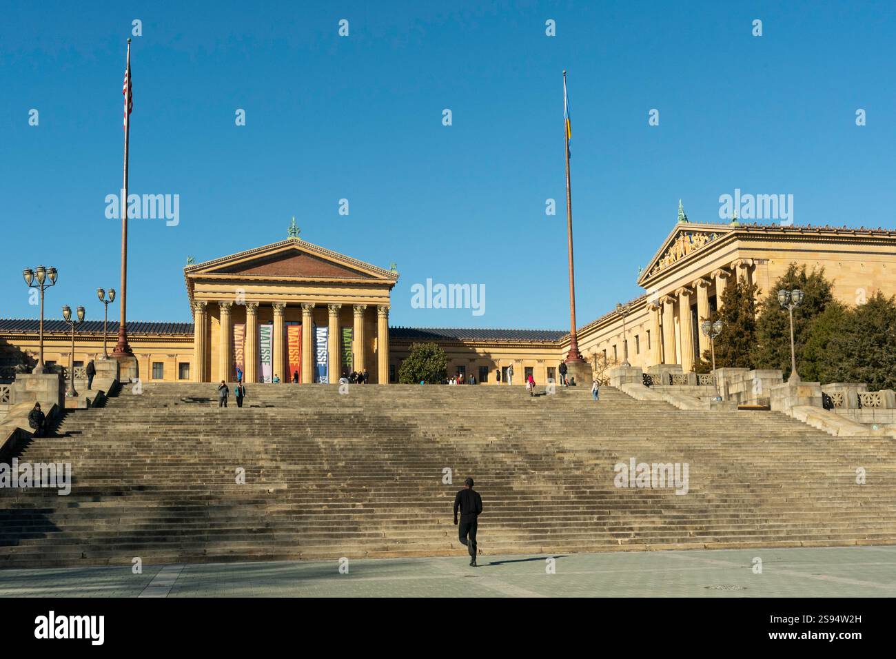 Running up the Rocky steps in Philadelphia, Pennsylvania, USA Stock ...