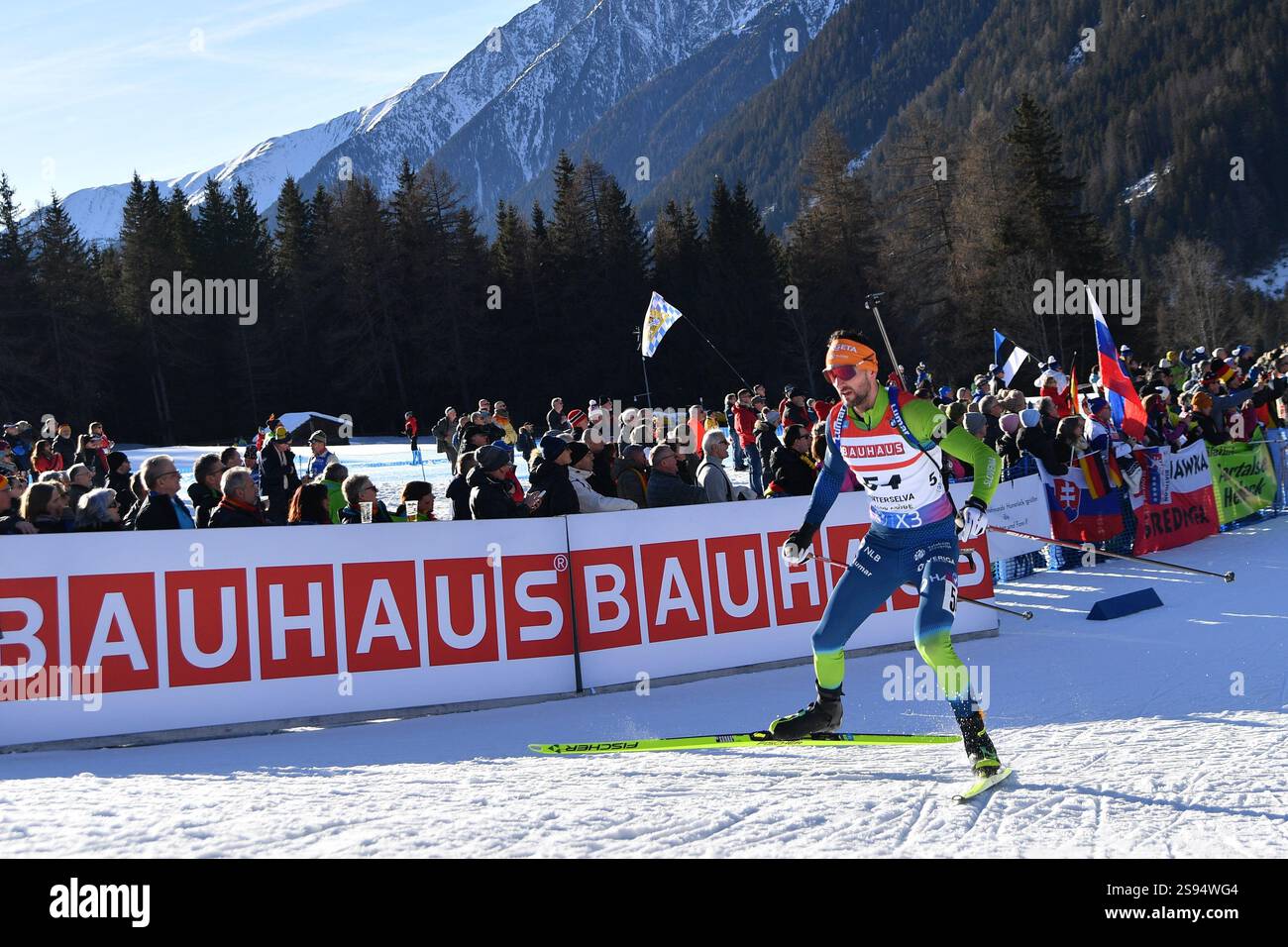 ANTHOLZ-ANTERSELVA, ITALY - JANUARY 24: Fabian Muellauer of Austria ...