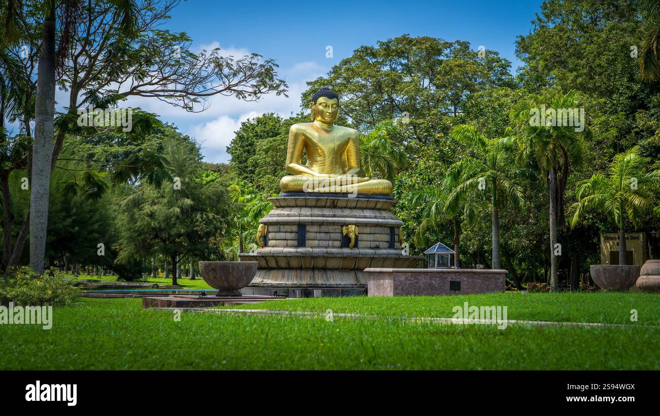 Colombo, Sri Lanka – January 20, 2025: A serene view of the Buddha ...