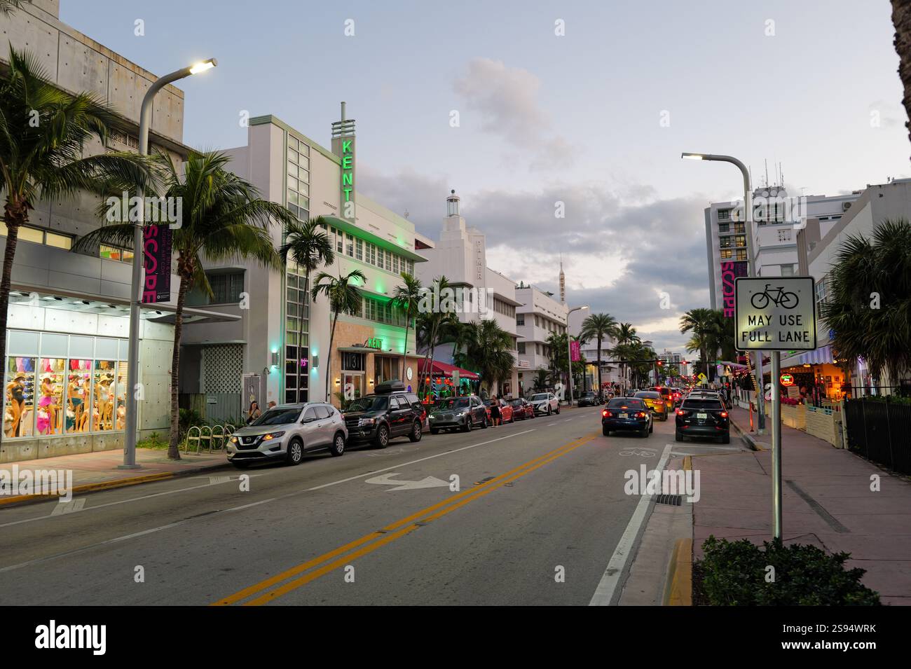 The Art Deco historic district along Ocean Drive in Miami Beach Stock ...