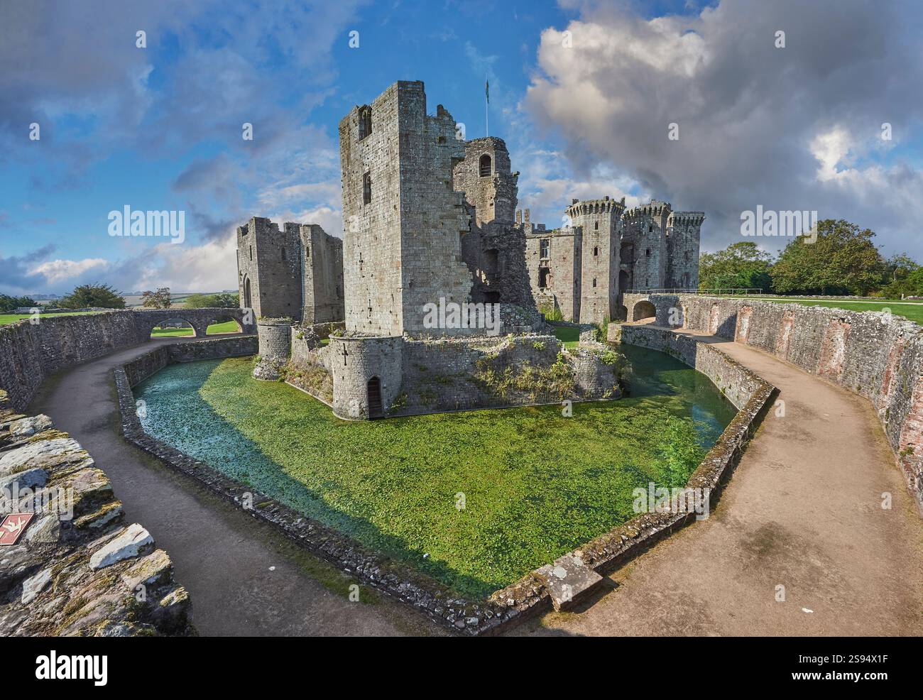 Ruins of the medieval Raglan Castle (Welsh: Castell Rhaglan ...