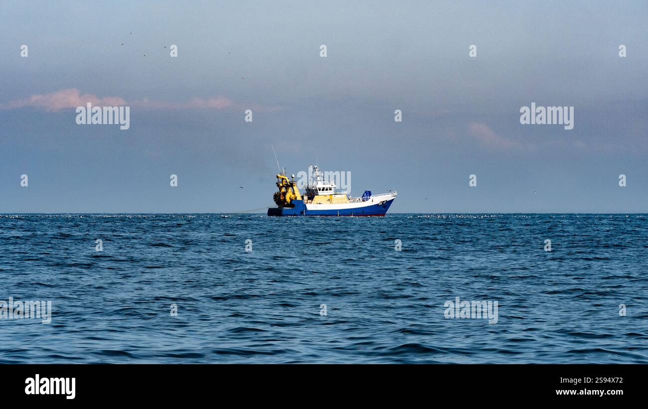 07.17.2024 The English Channel, France: Fishing trawler of the French ...