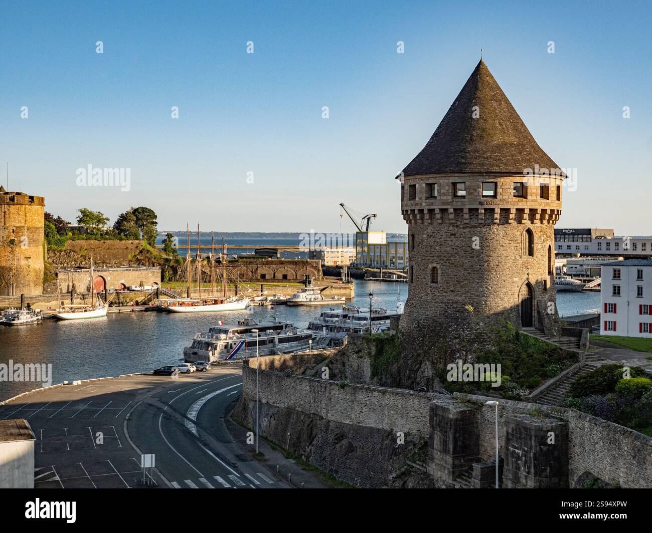 07.28.2024 Brest in Brittany, France View of the harbour in Brest Stock ...