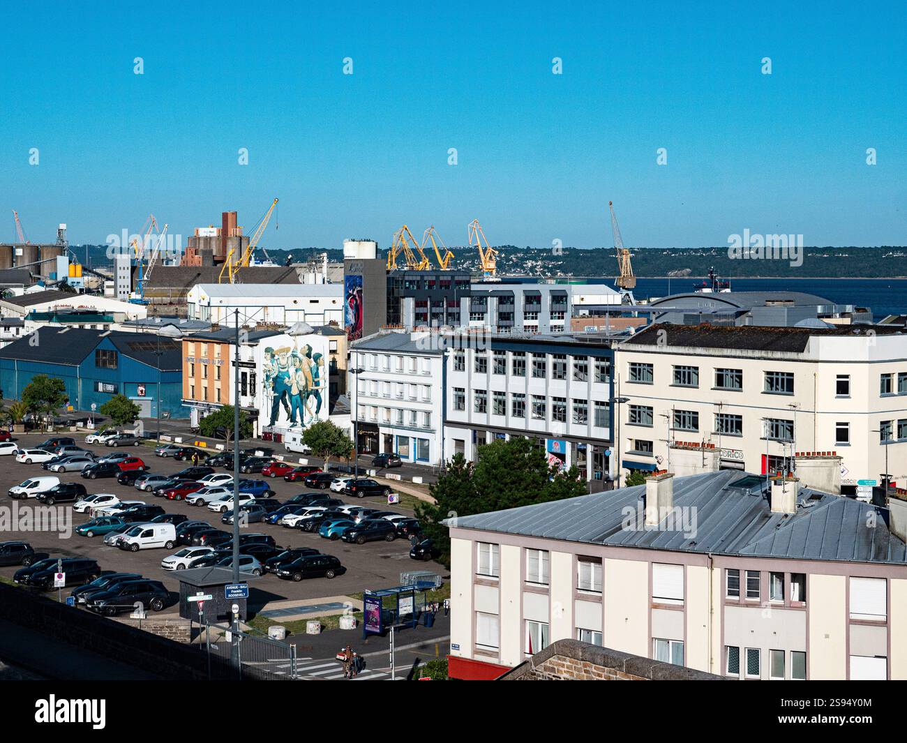 07.28.2024 Brest in Brittany, France View of the harbour in Brest Stock ...
