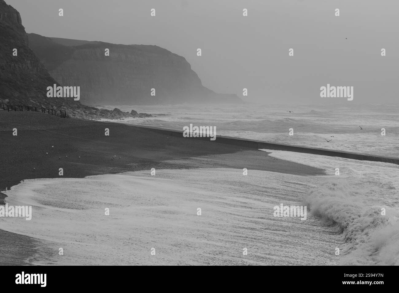Seascape view dramatic coast Black and White Stock Photos & Images - Alamy