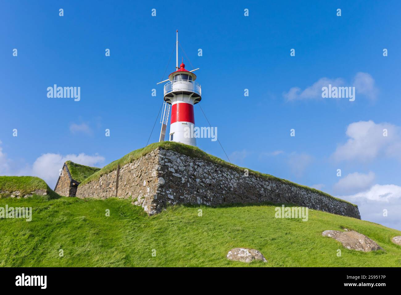 Skansin lighthouse on the historic fortress in Tórshavn, capital of the ...