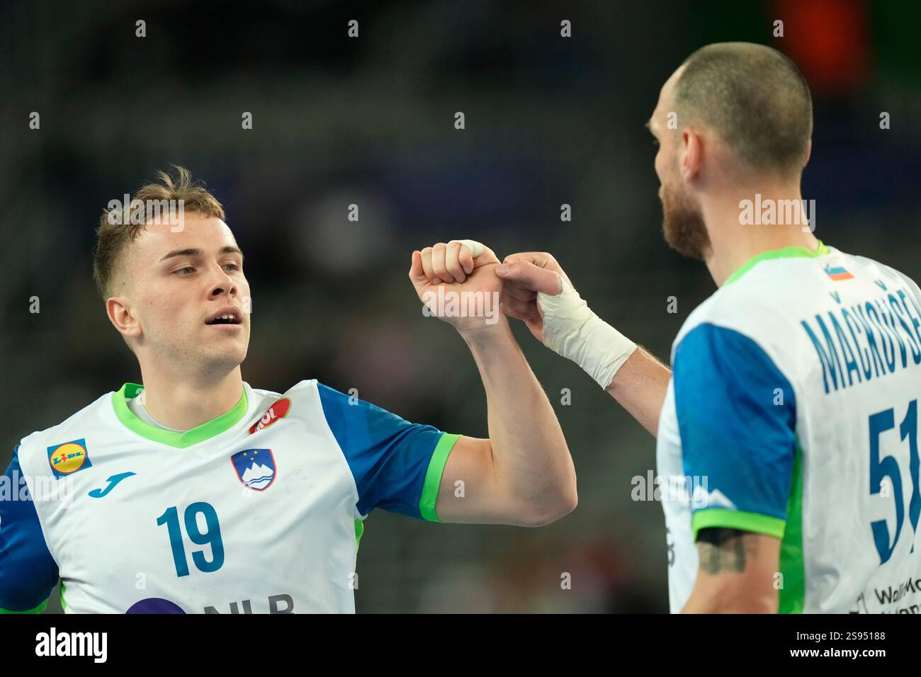 Slovenia's Stas Jovicic, left, and Slovenia's Borut Mackovsek during ...