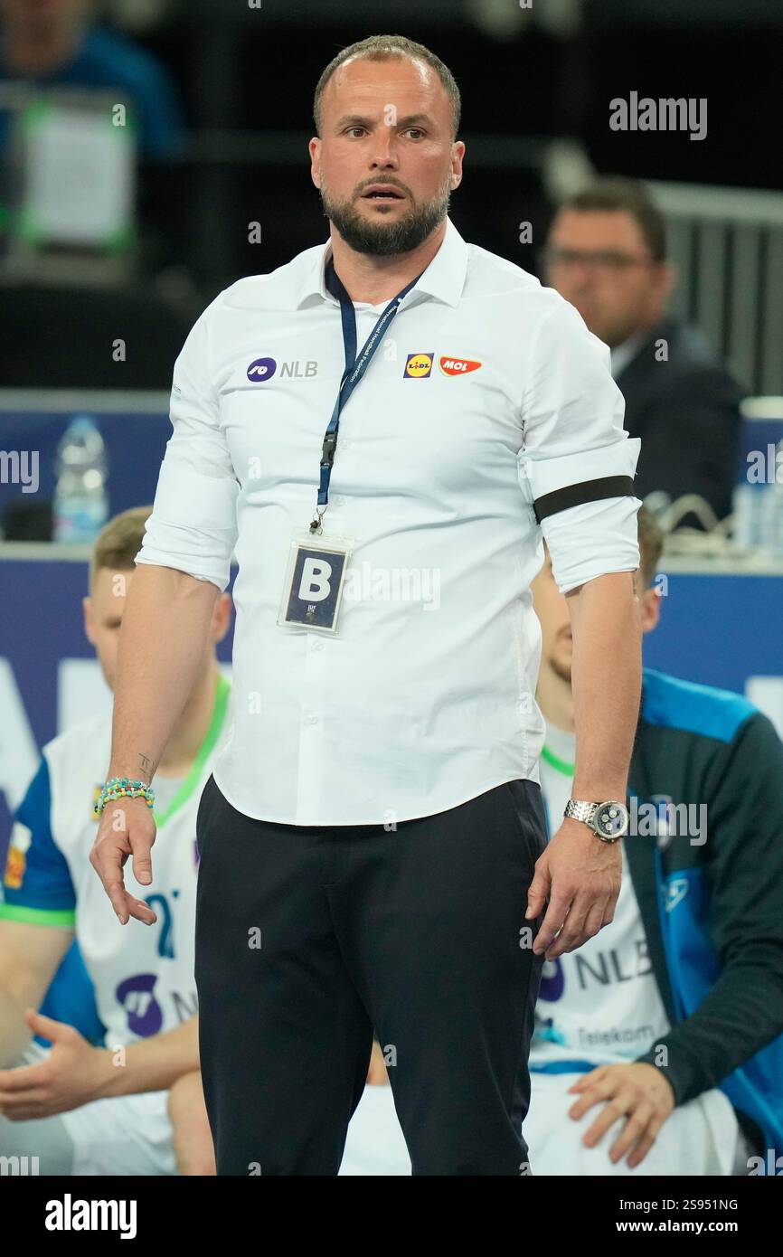 Slovenia head coach Uros Zorman during the main round match between ...