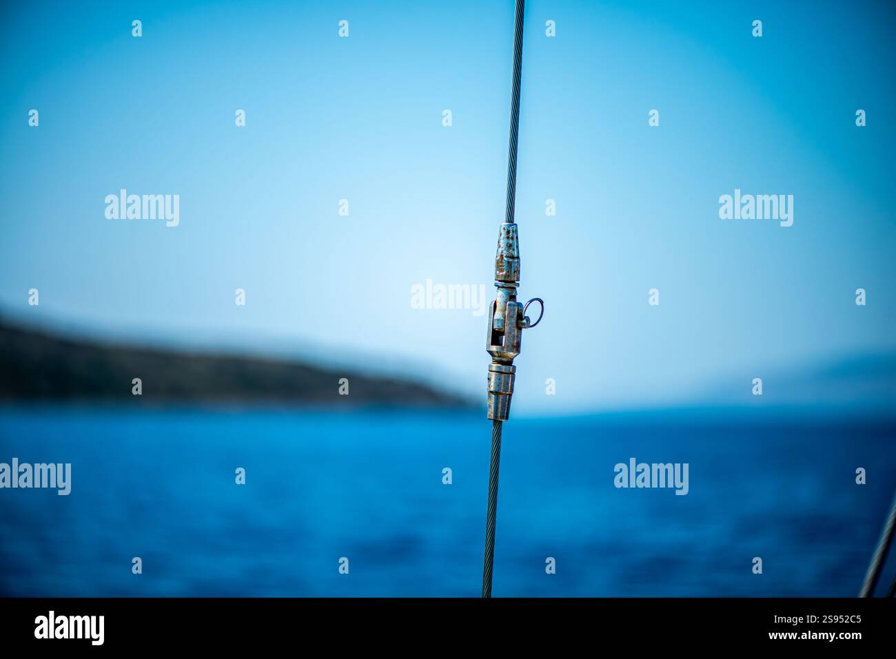 Durable Strength: Steel Ship Ropes in Maritime Action Stock Photo - Alamy