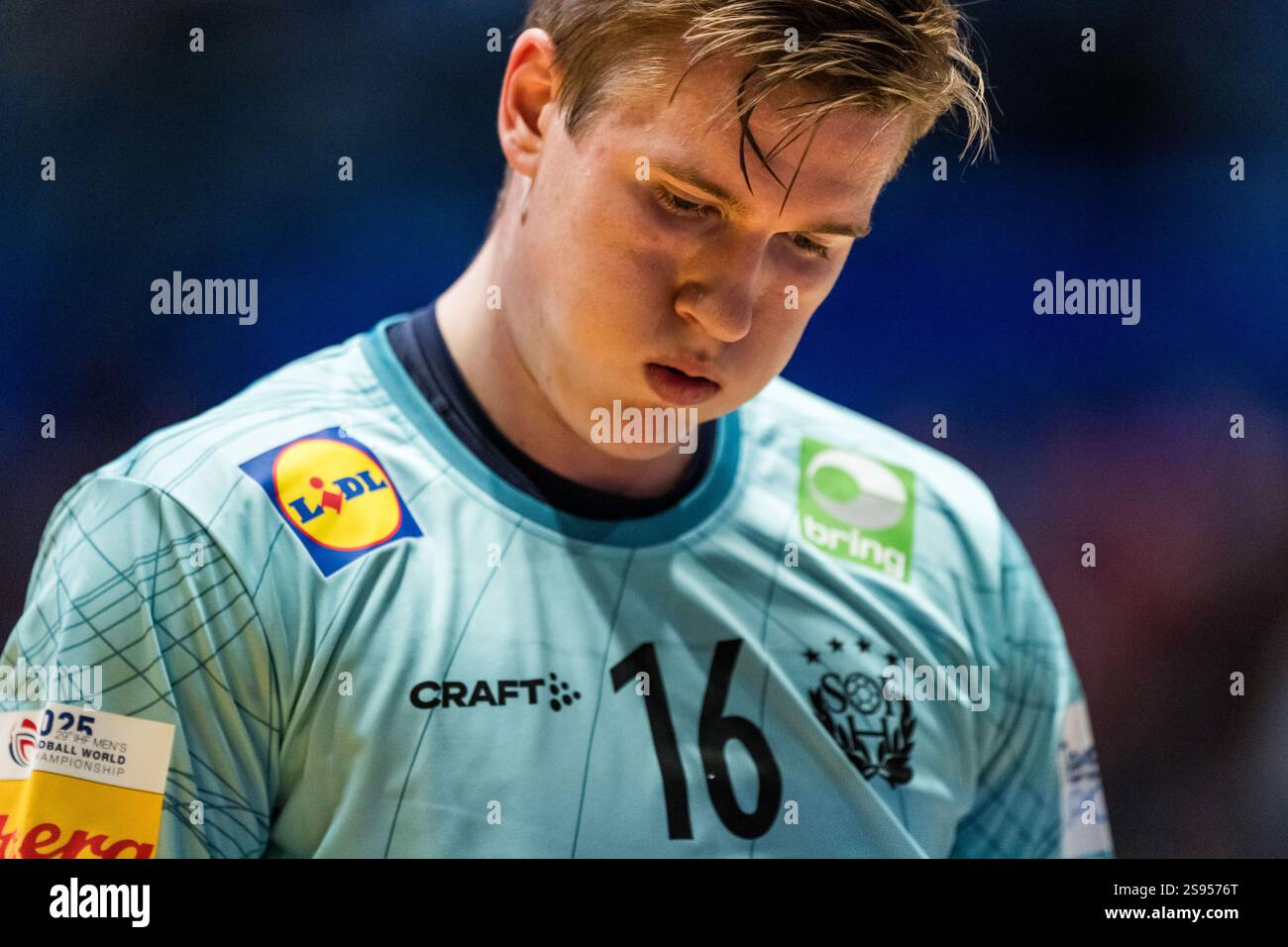 250124 Goalkeeper Tobias Thulin of Sweden looks dejected during the ...