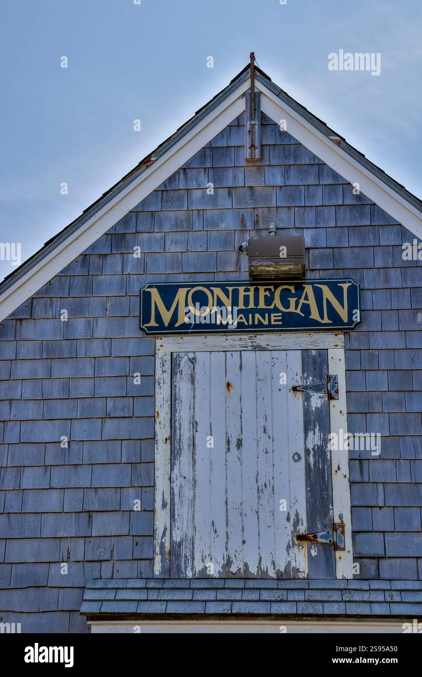 USA, Maine. Gable of a store on Monhegan Island Stock Photo - Alamy