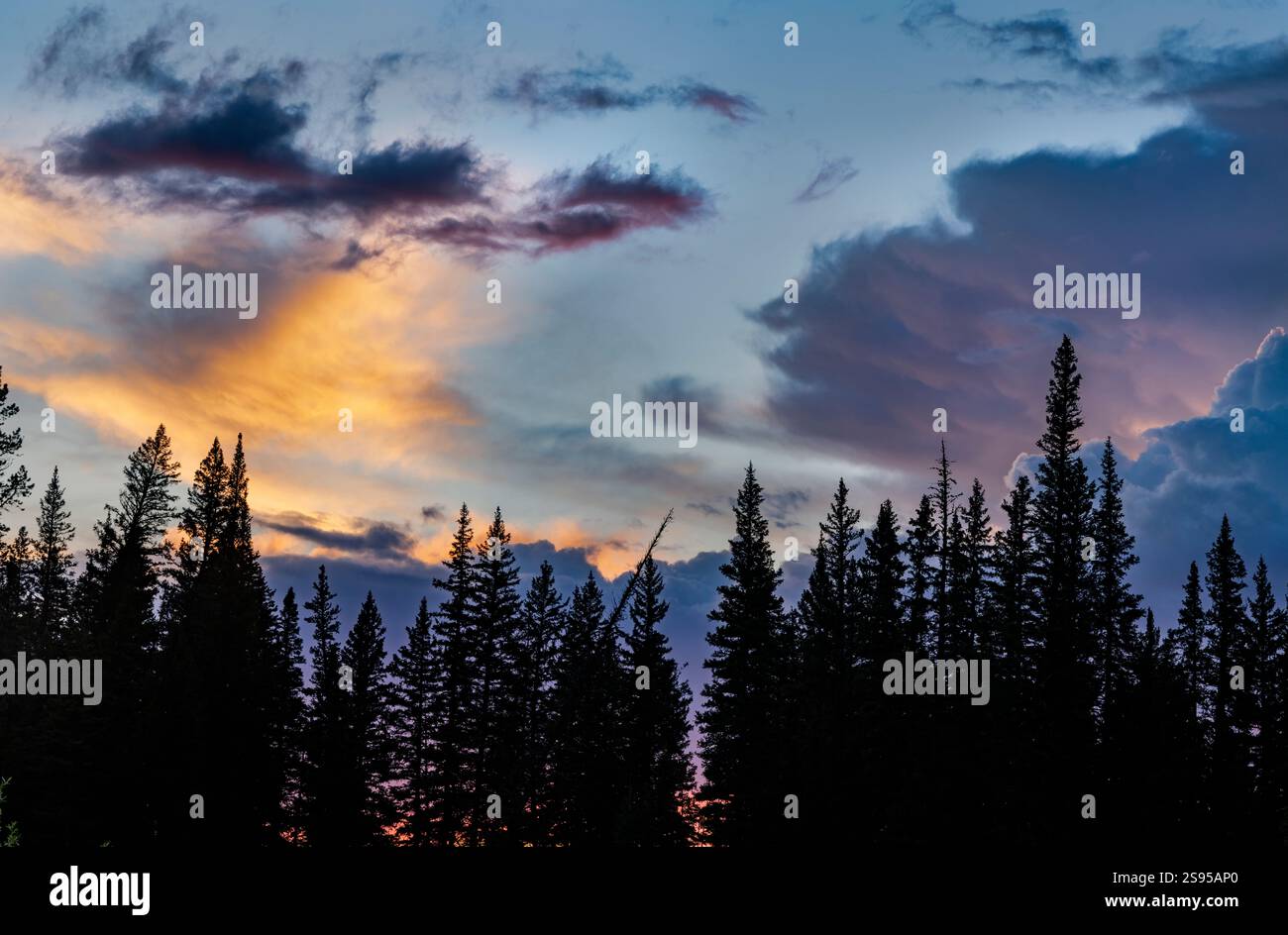 Sunsets clouds in the Little Belt Mountains of the Lewis and Clark ...