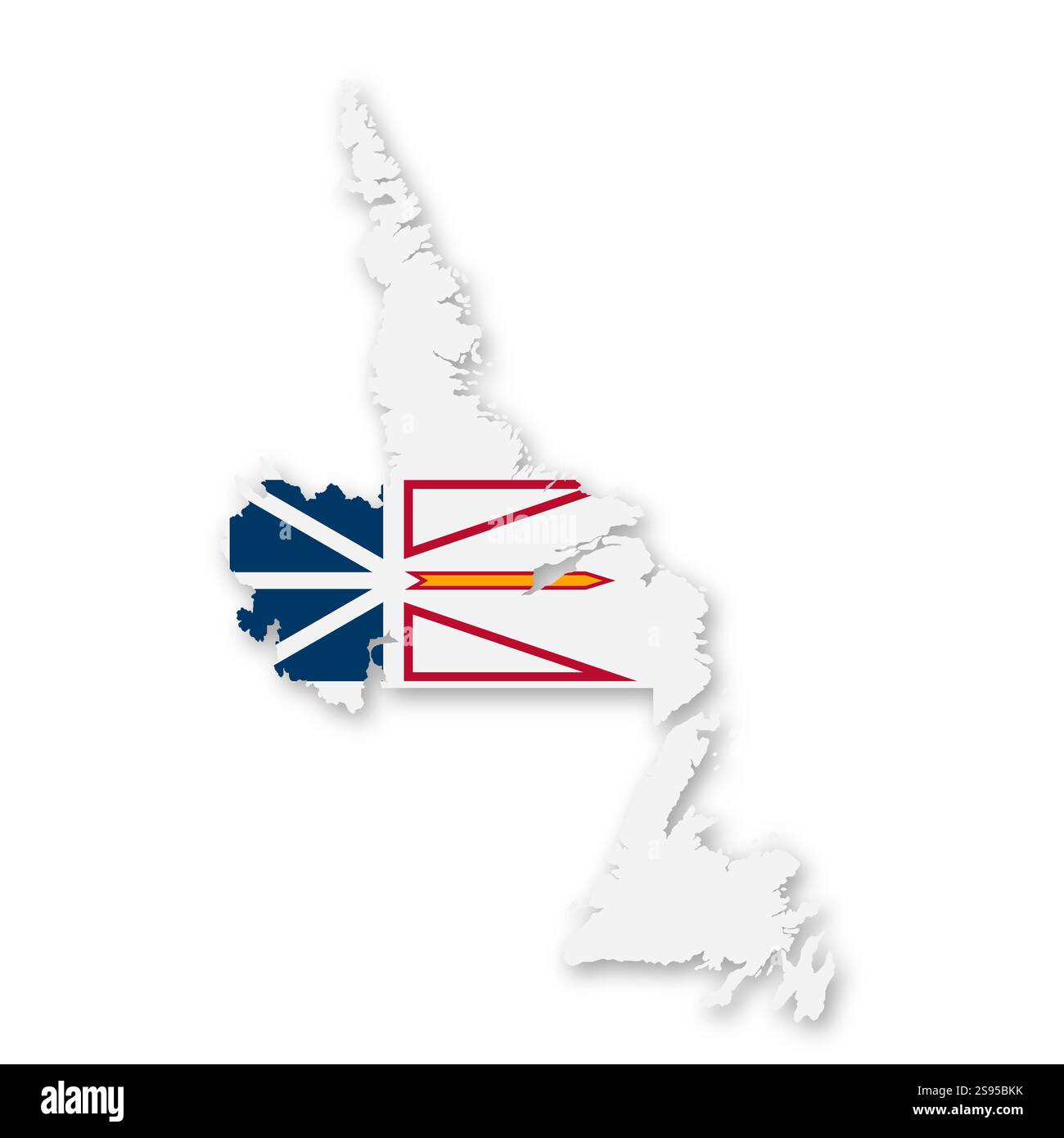 Newfoundland and Labrador Canada Province flag map Stock Photo - Alamy