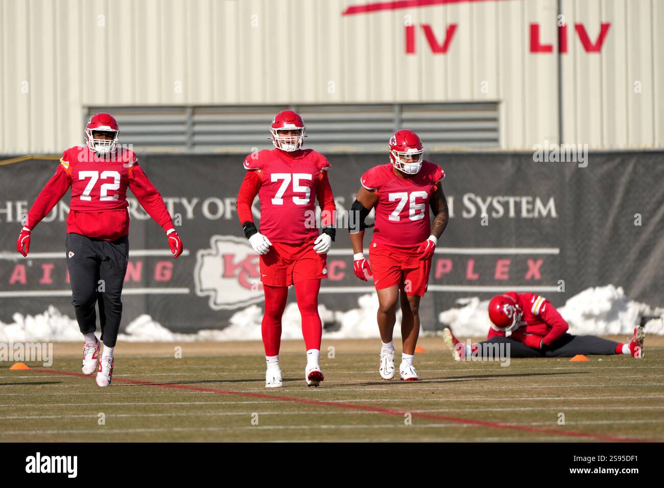 Kansas City Chiefs offensive tackles Chukwuebuka Godrick (72), Ethan ...