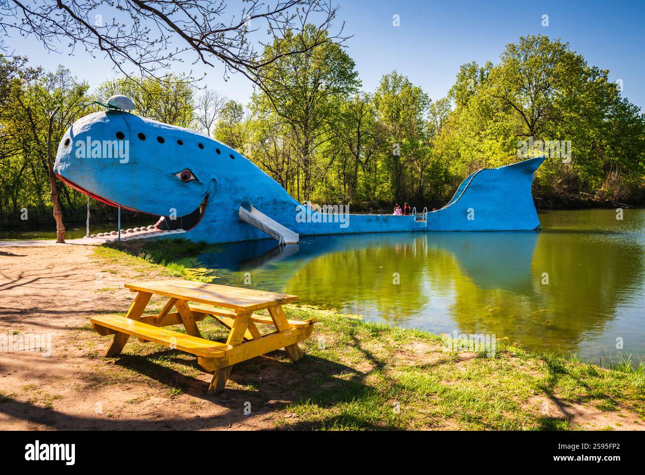 Catoosa, OK USA - April 29, 2018: Iconic Blue Whale roadside attraction ...