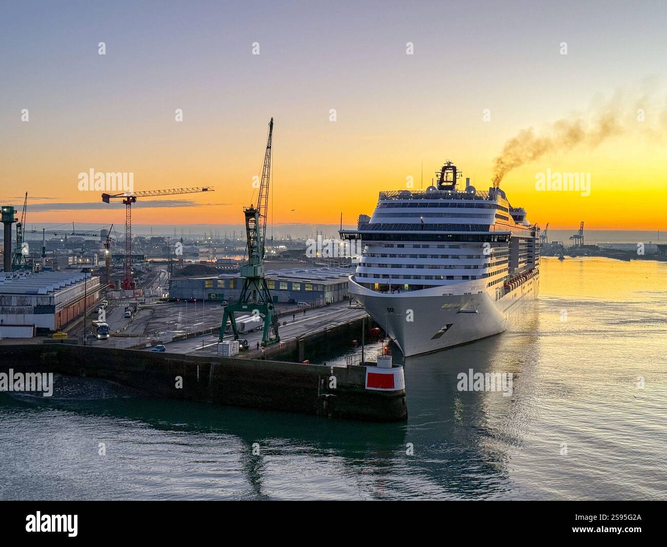 Le Havre, France, Europe - 4 January 2025: Cruise ship MSC Preziosa ...