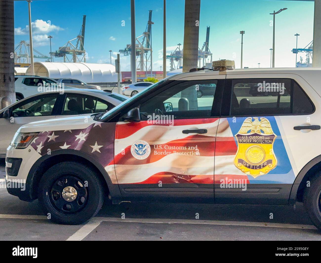 Miami, Florida, USA - 4 January 2024: Vehicle used by the US Customs ...