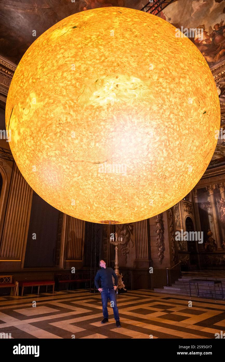 London, UK. 24 January 2025. ‘Helios’ by artist Luke Jerram (pictured ...