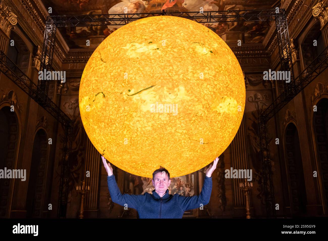 London, UK. 24 January 2025. ‘Helios’ by artist Luke Jerram (pictured ...
