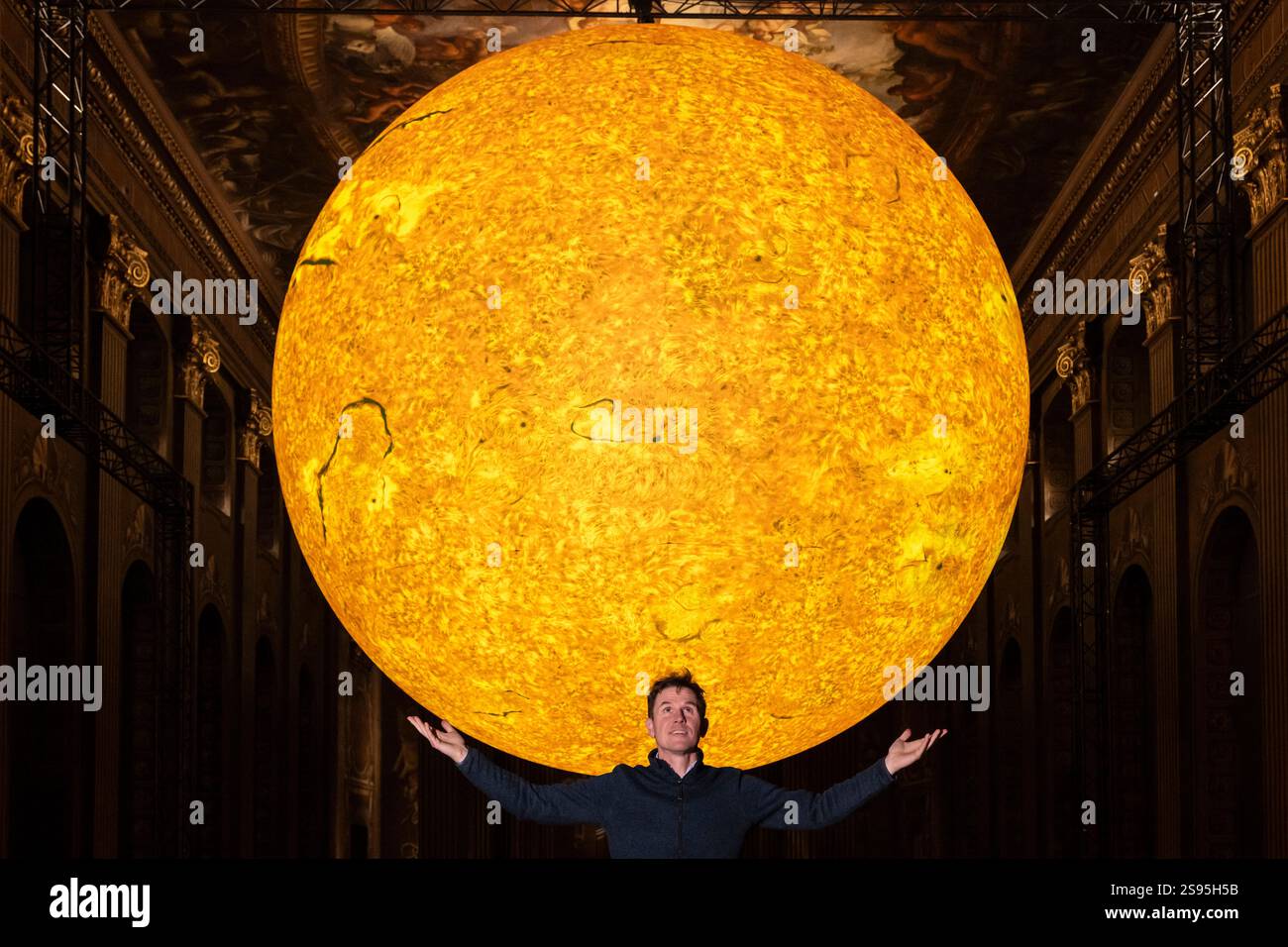 London, UK. 24 January 2025. ‘Helios’ by artist Luke Jerram (pictured ...