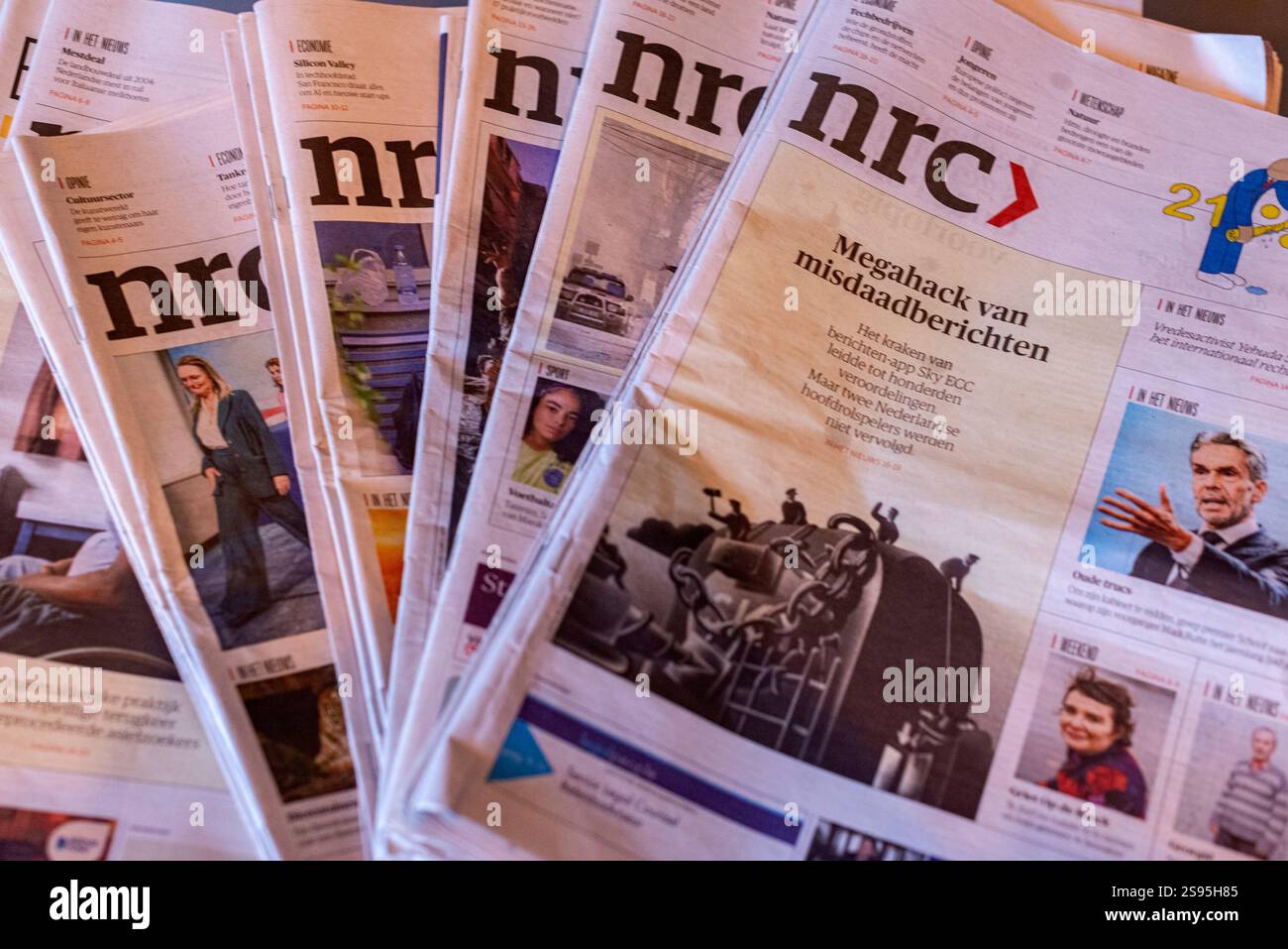 Stack of NRC Newspapers, Printed on Paper, after reading. Tilburg ...