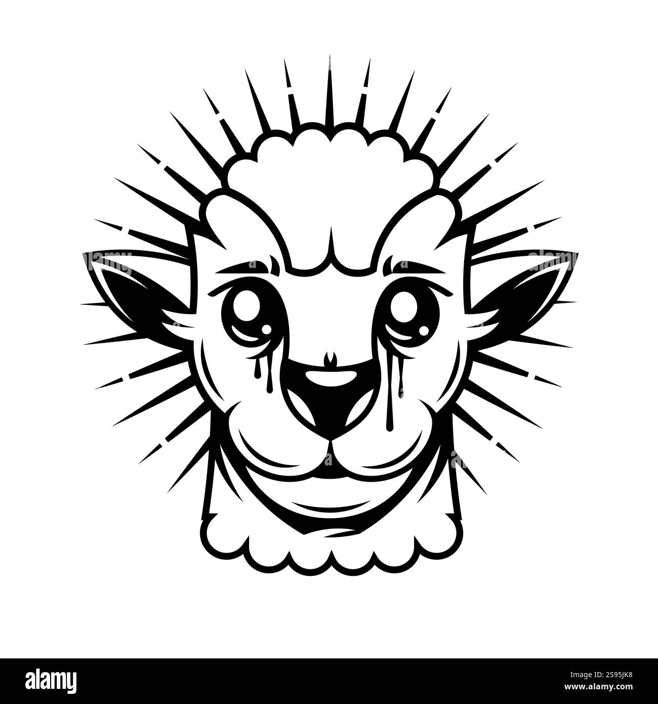 Head of sheep sketch style, hand drawn illustration. Farm animal retro ...