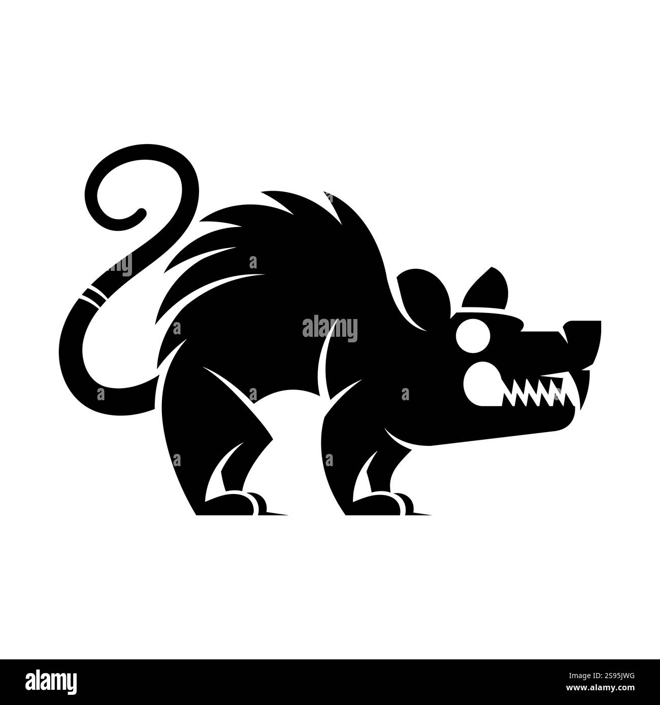 Vector Cartoon Purple And Green Rat Icon Isolated Stock Vector Image ...