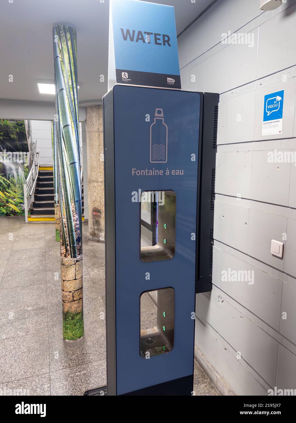 Modern water station promotes hydration in urban environment Stock ...