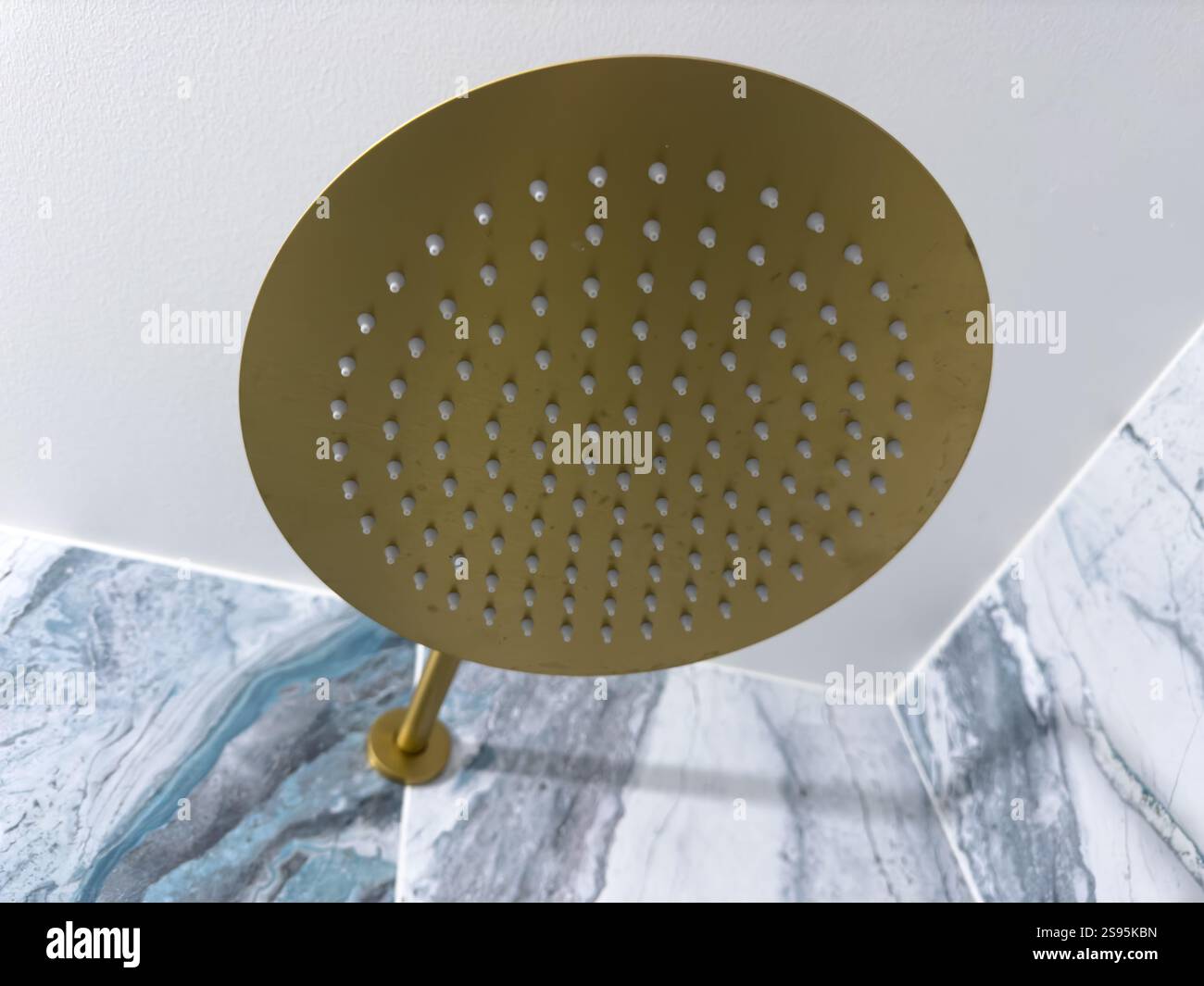Golden shower head design enhances modern bathroom aesthetics and ...
