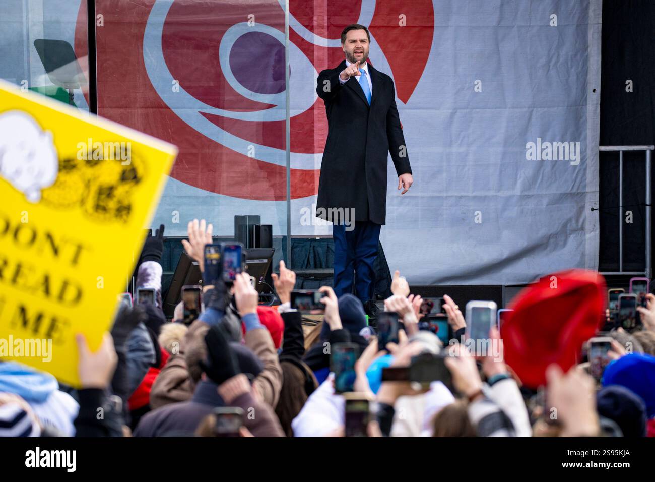 Vice President J.D. Vance arrives to speak at the 52nd annual March for Life on the National ...