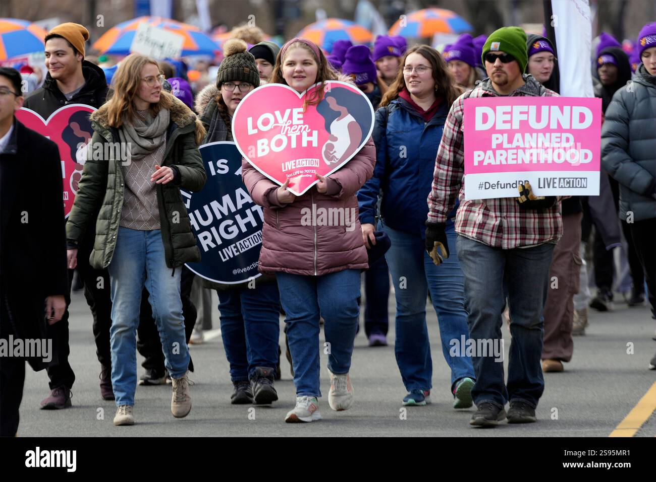 People participating in the annual March for Life, walk from the ...
