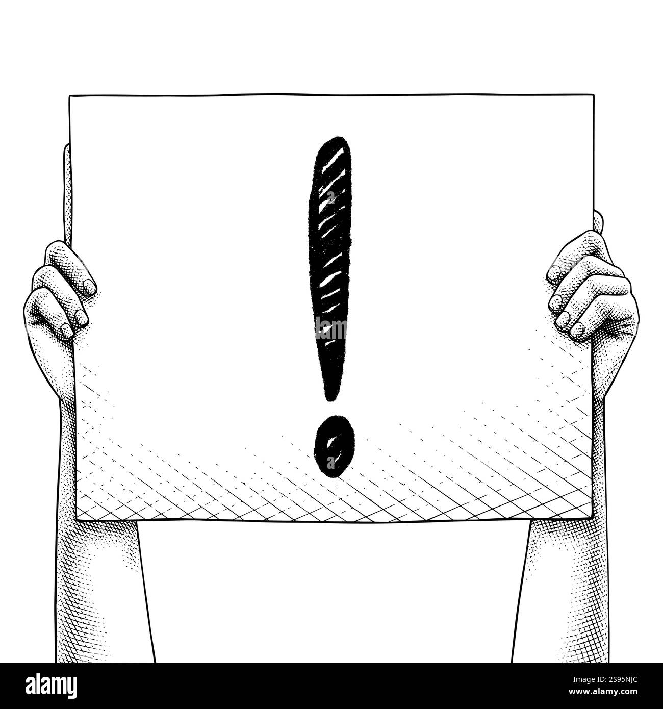 Hand Raises a Sign That Says Warning Symbol Stock Vector Image & Art ...