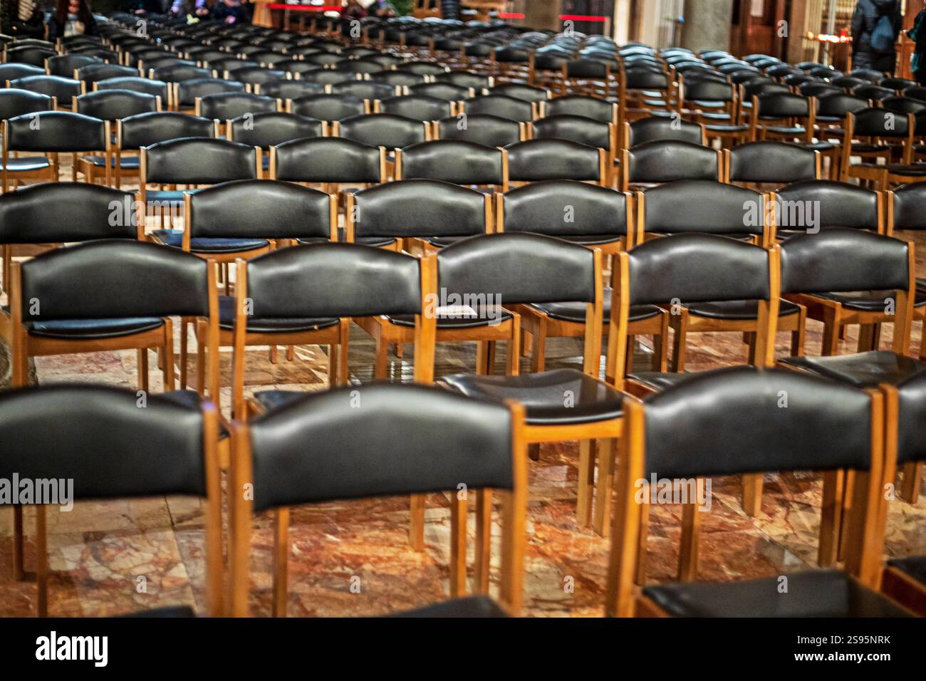 empty chairs in the church before the festive mass Stock Photo - Alamy