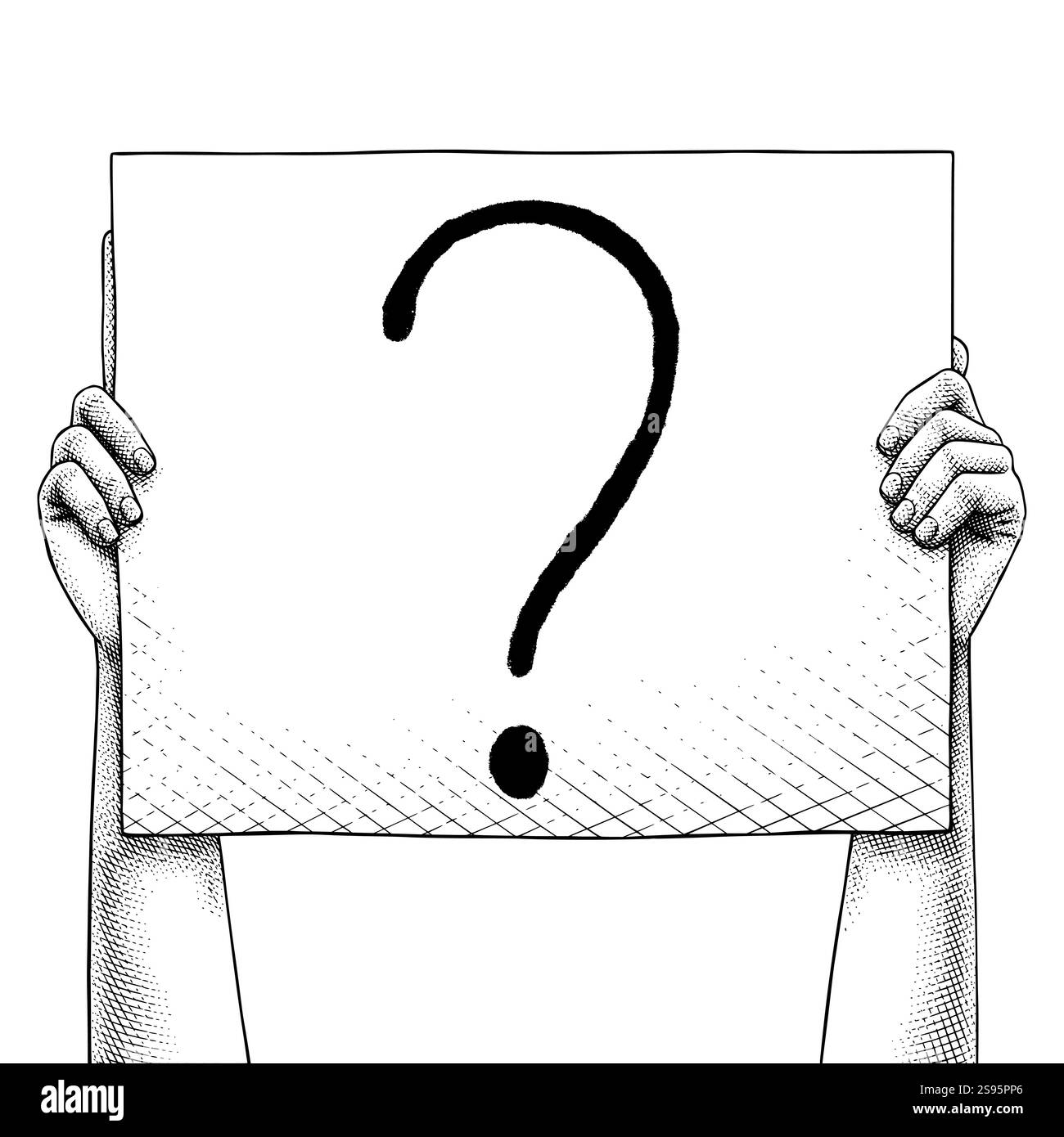 Hand Raises a Sign That Says Question Symbol Stock Vector Image & Art ...