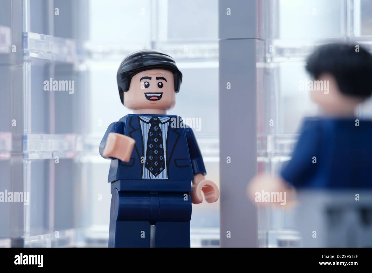 Tambov, Russian Federation - January 24, 2025 Two happy Lego ...